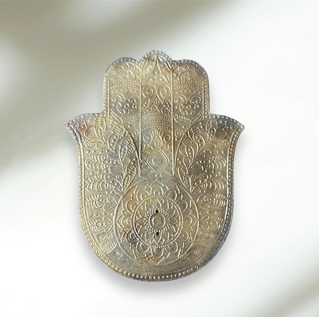 Protective Hamsa Hand Resin Ash Catcher, Intricate Design Incense ...
