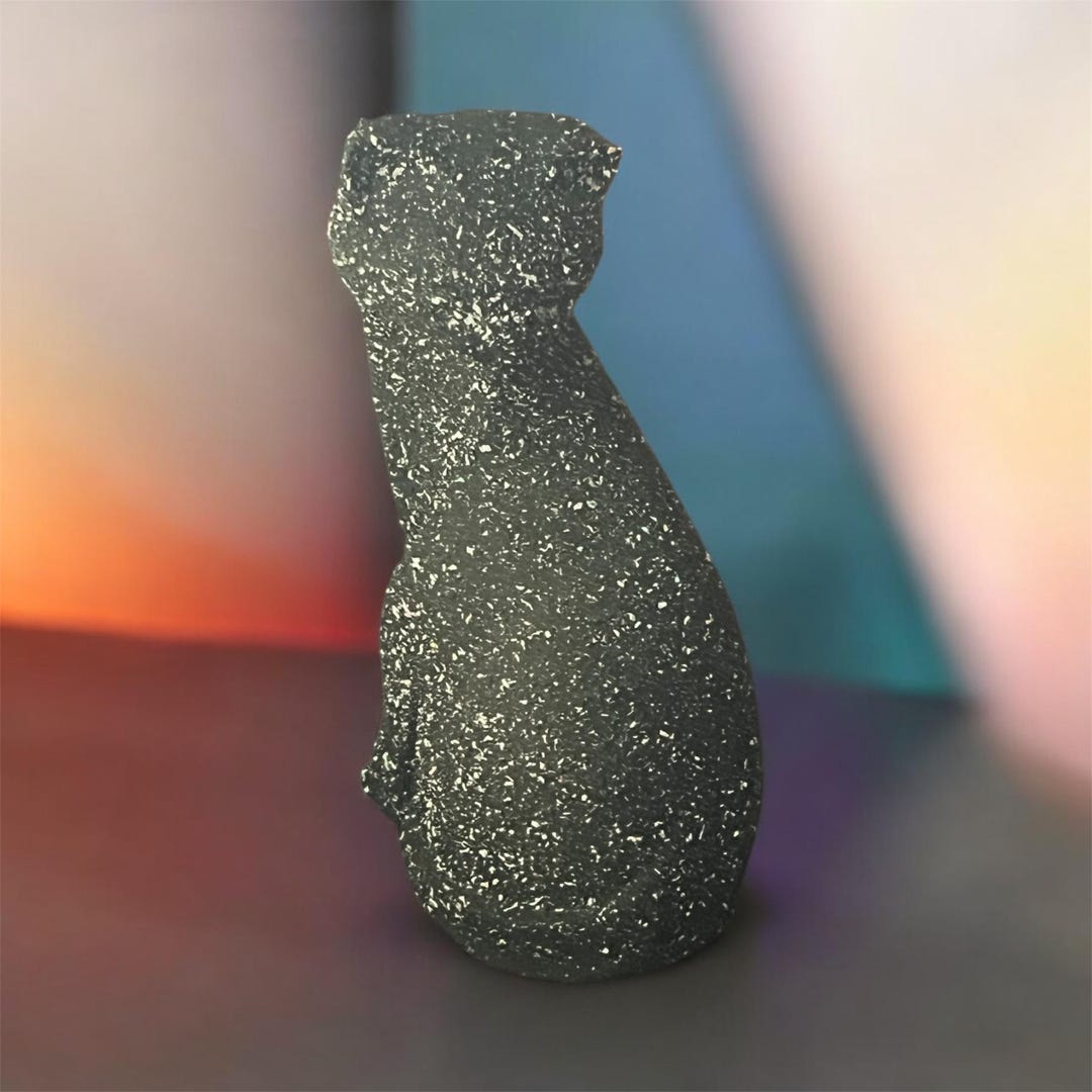 Cat Statue - Handcast Art Deco Abstract Kitty Sculpture for Home Décor ...