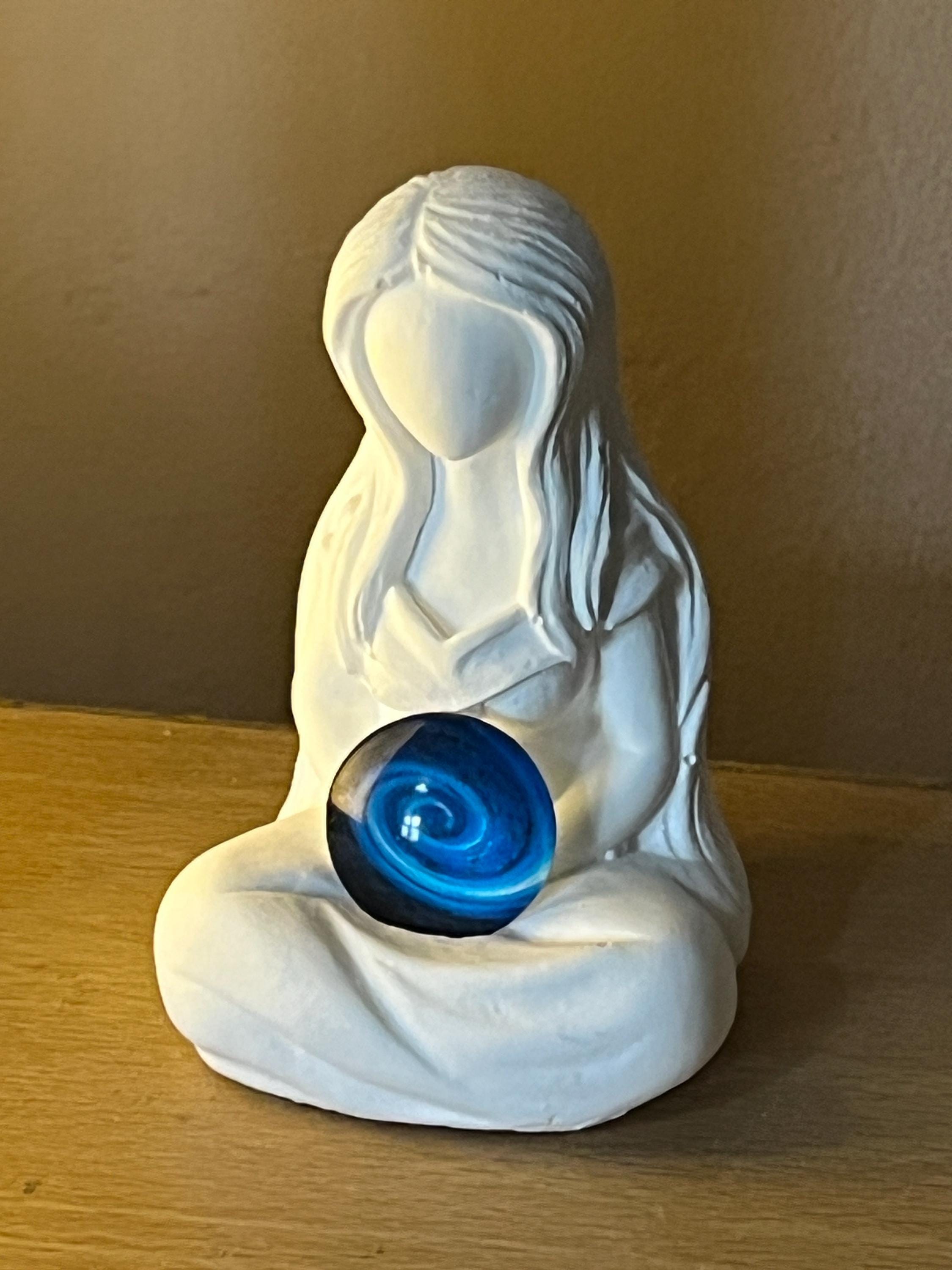 Handcast Eco Resincrete Goddess Statue: Blue Galaxy Altar Decor - Etsy