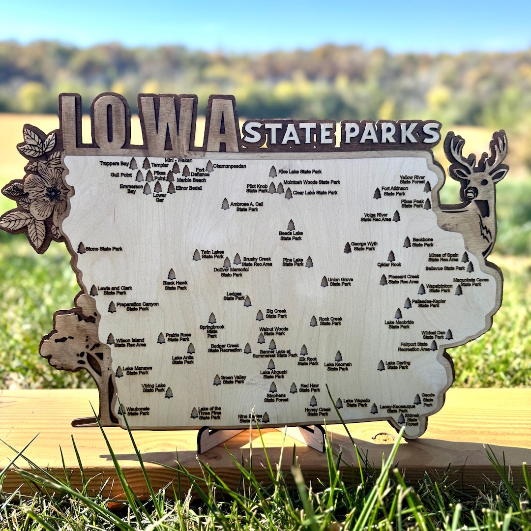 Iowa State Parks Travel Map, Iowa State Park Tracker Map, Travel Map ...