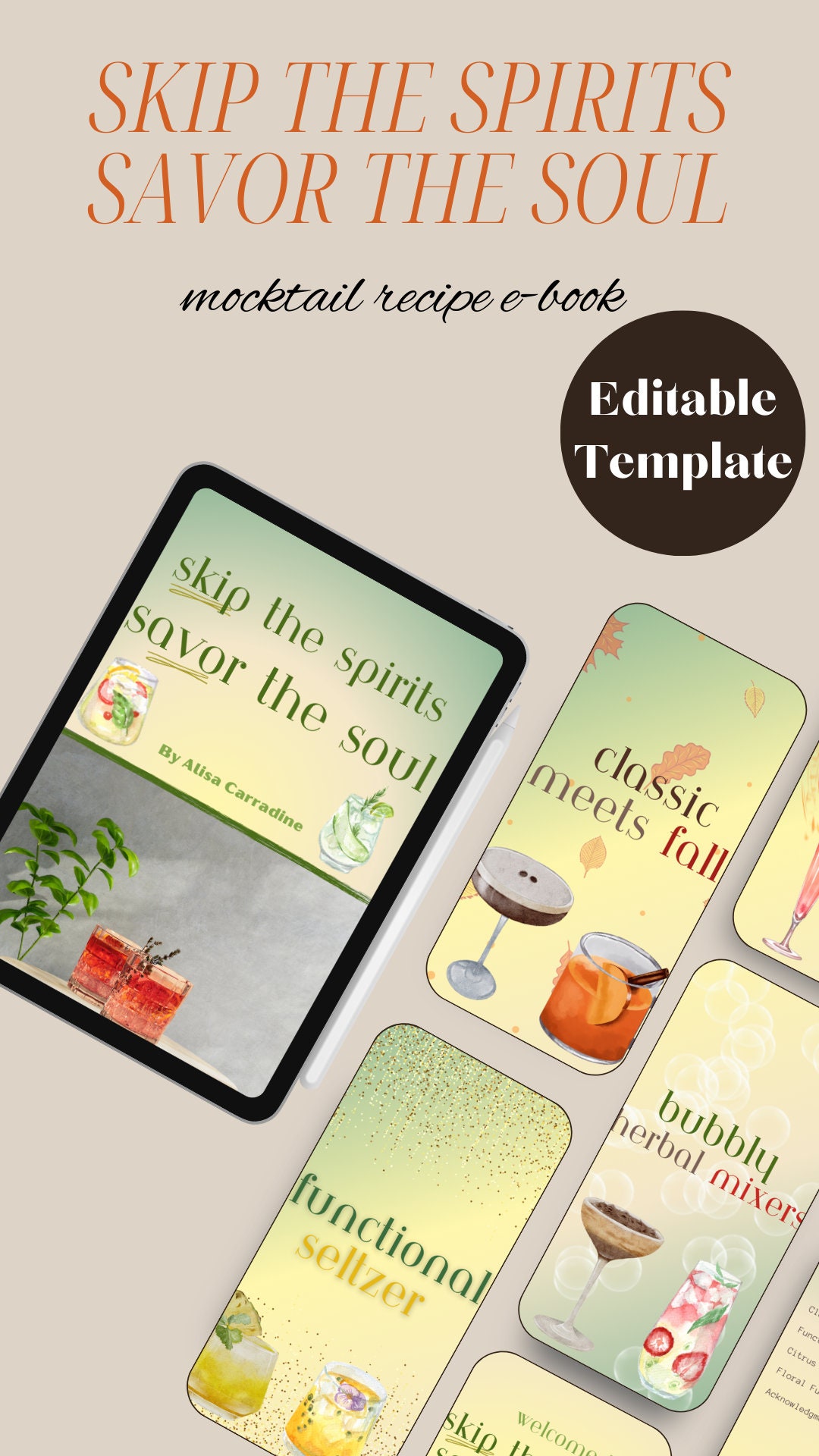 Canva Ebook Template, Editable Ebook, Recipe Ebook Template, Recipe ...