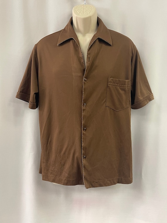 Brown mens shirt button - Gem