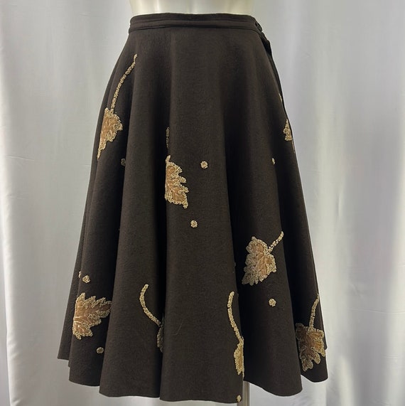 Vintage brown skirt with - Gem
