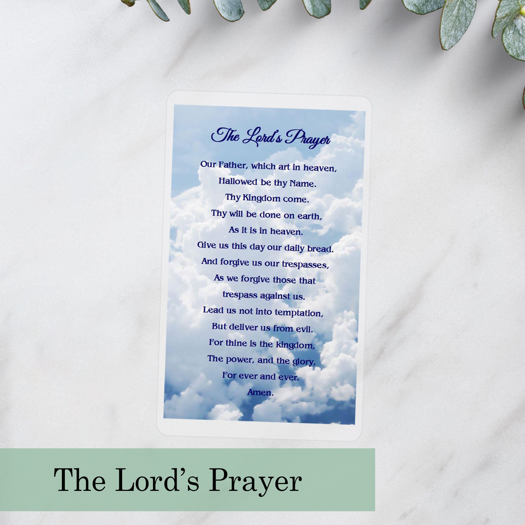 Prayer Card Memorial Card Laminated Prayer Card Heaven Funeral Card ...
