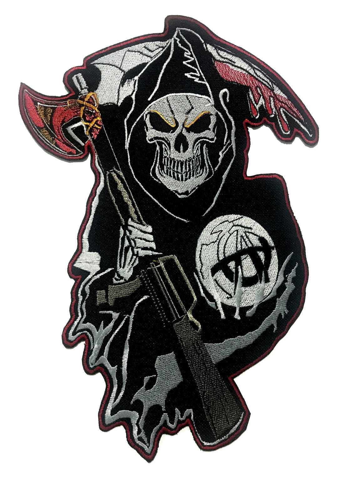 Grim Reaper Anachy Motorbike Large Back Patch Custom Biker - Etsy