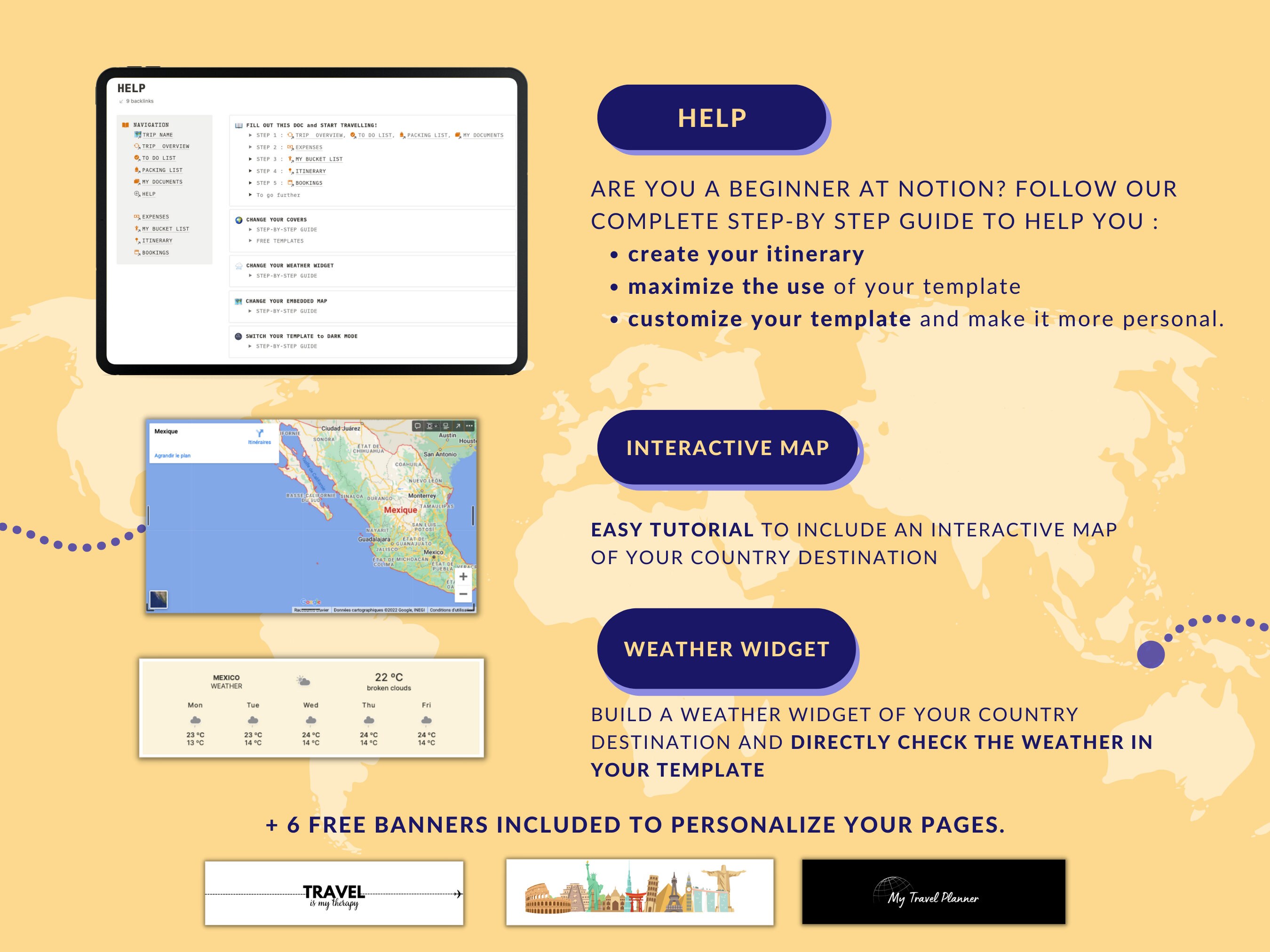 Notion Travel Planner, Digital Trip Planner, Notion Template, Travel ...