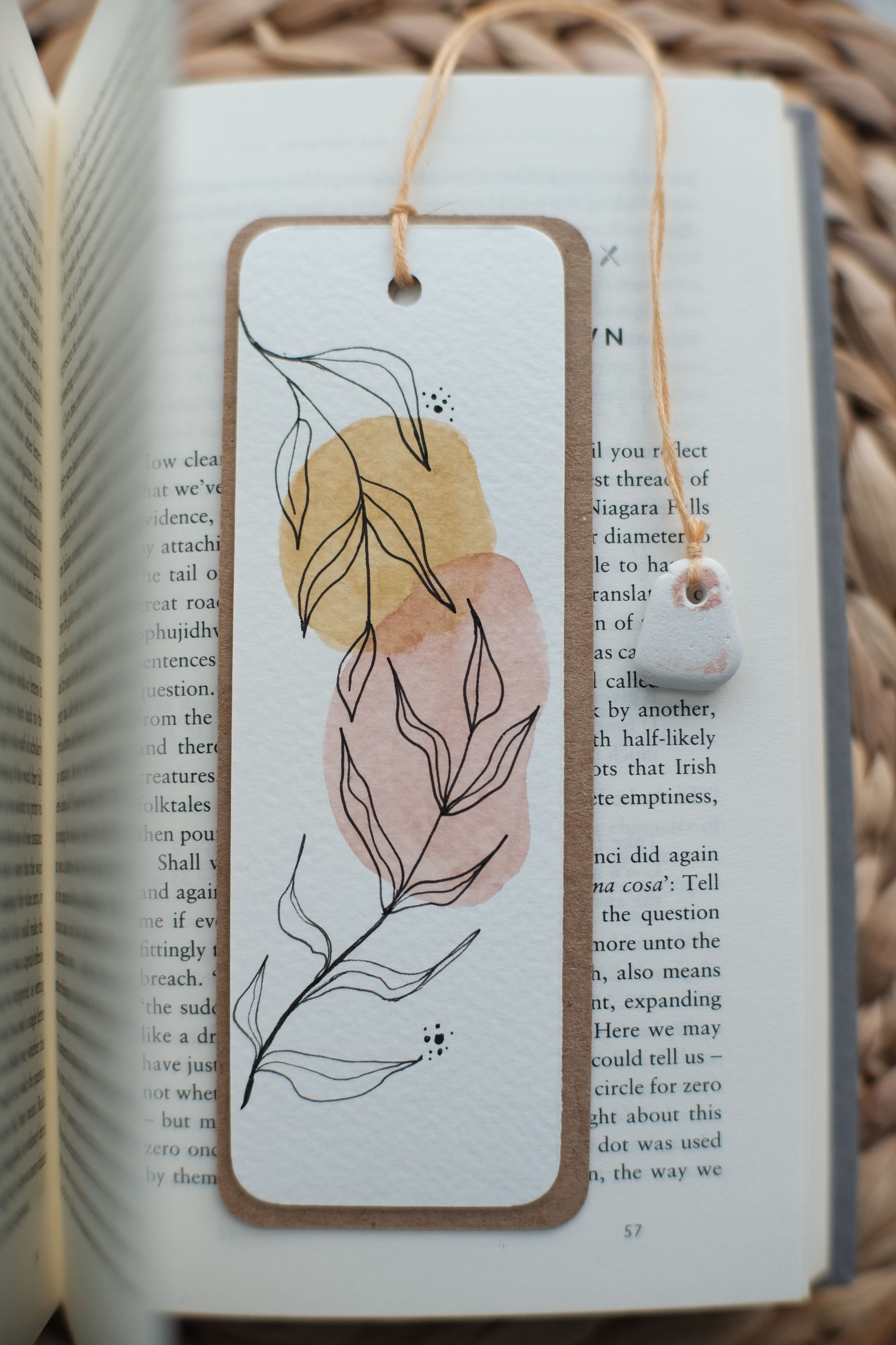 Original Hand-painted Floral Pastel Watercolor Bookmark With a Unique ...