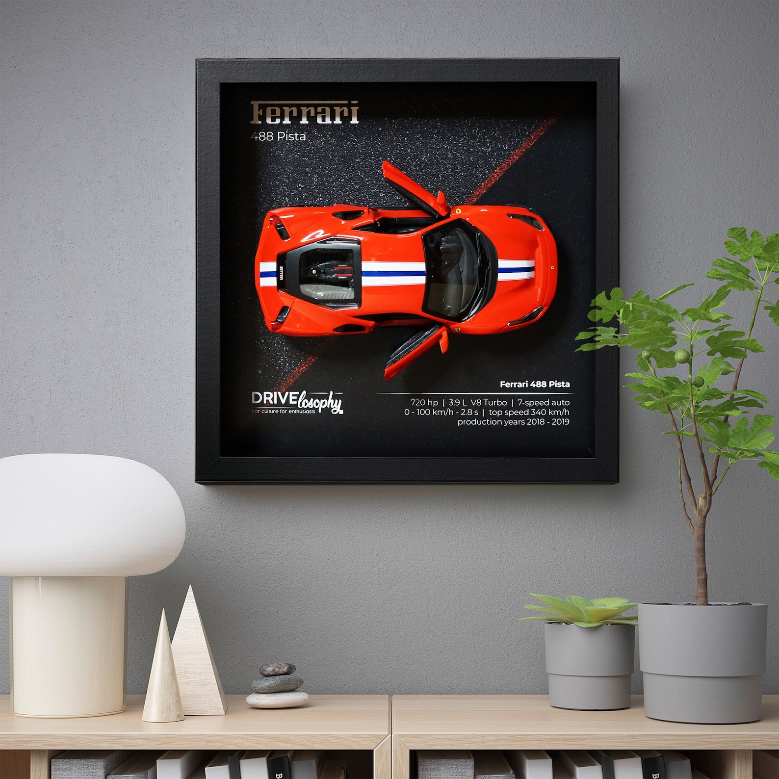 Ferrari 488 Pista 3D Frame the Ideal Gift - Etsy