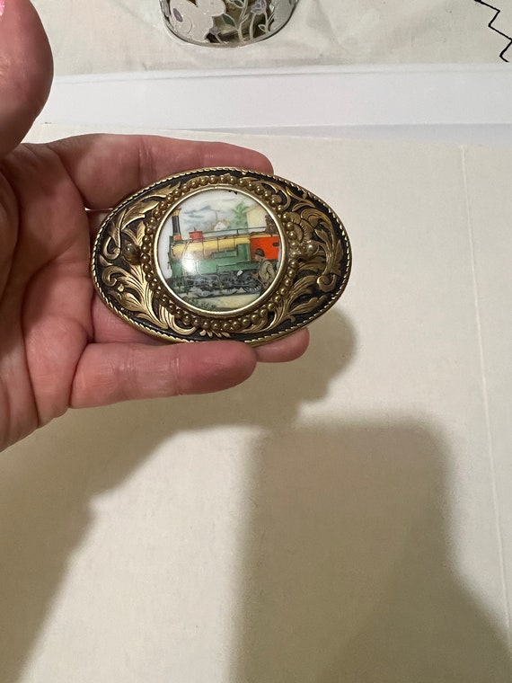 Vintage Brass Locomotive Train Belt Buckle ~ Heavy ~ … - Gem