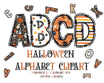 Halloween Doodle Alphabet - Etsy