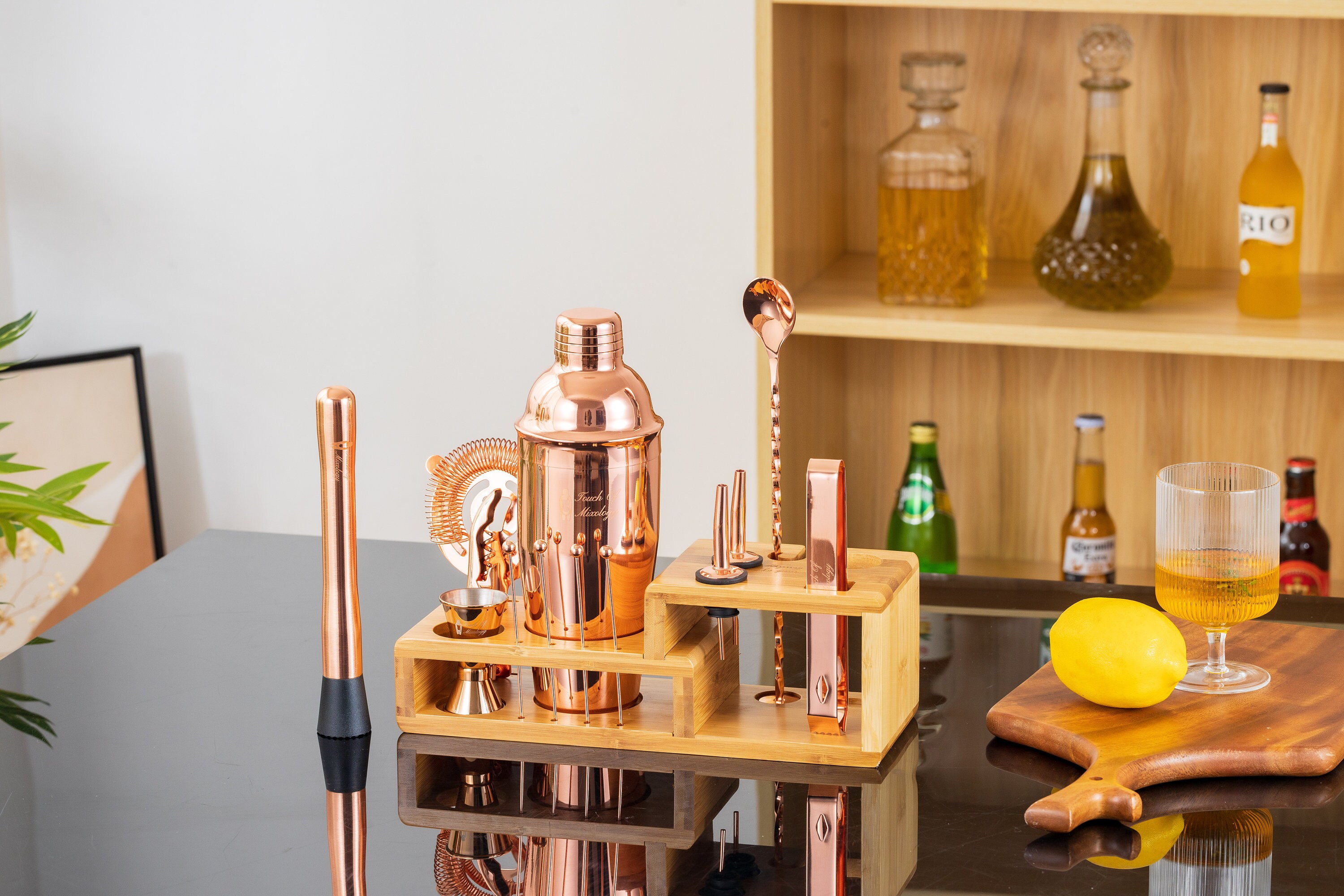 Stylish Mixology Bartender Kit Cocktail Shaker Barware Essentials ...