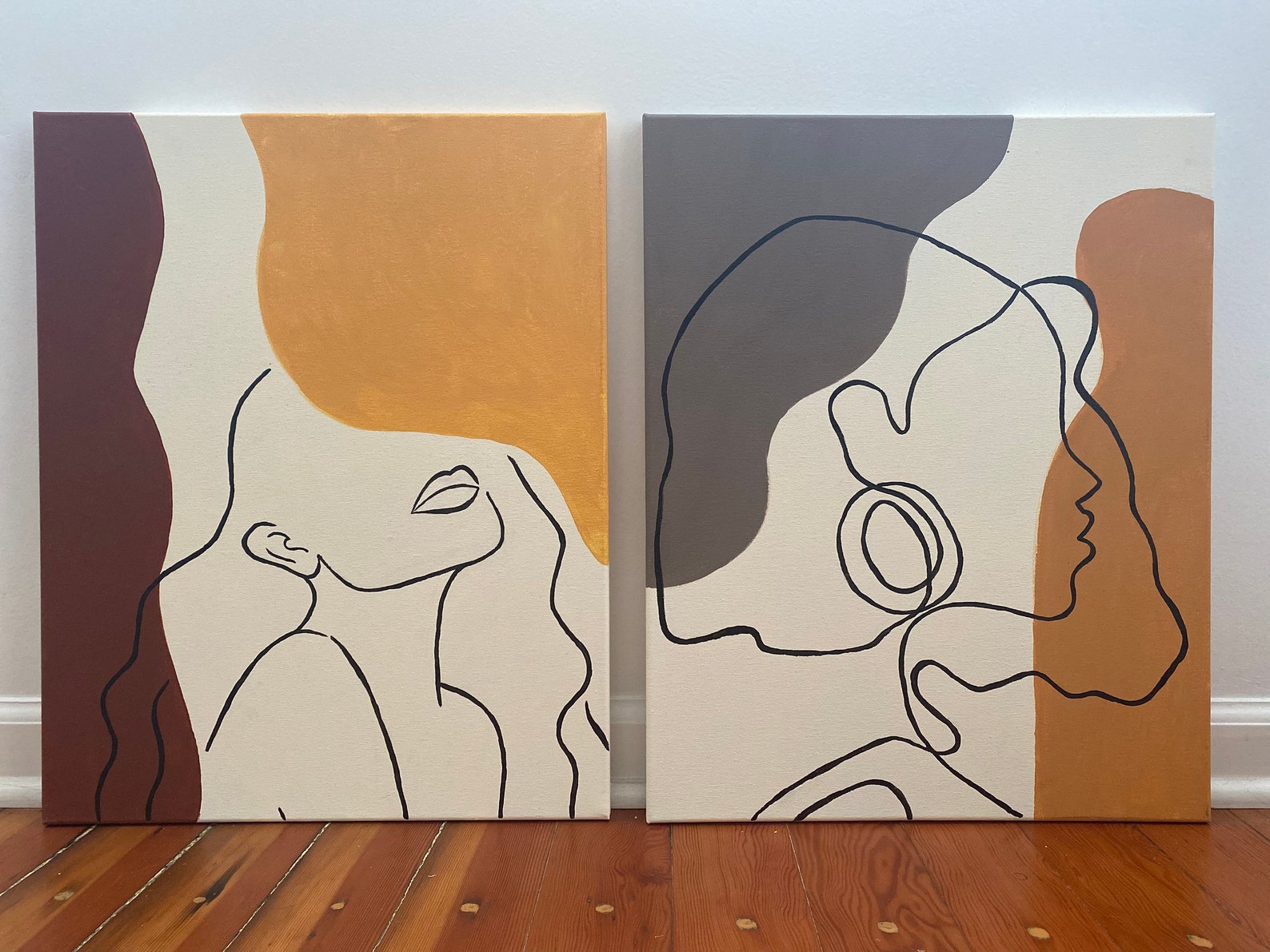 Single Line Canvas Lady 1 - Etsy