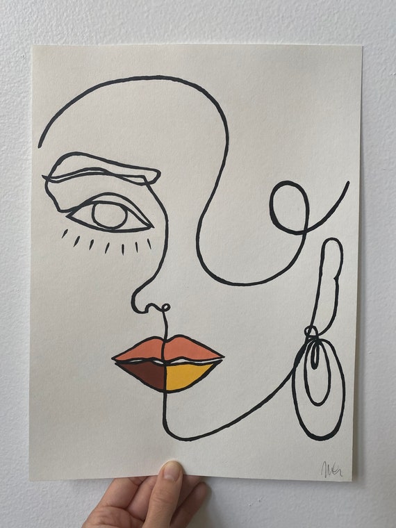 Single Line Face 1 - Etsy