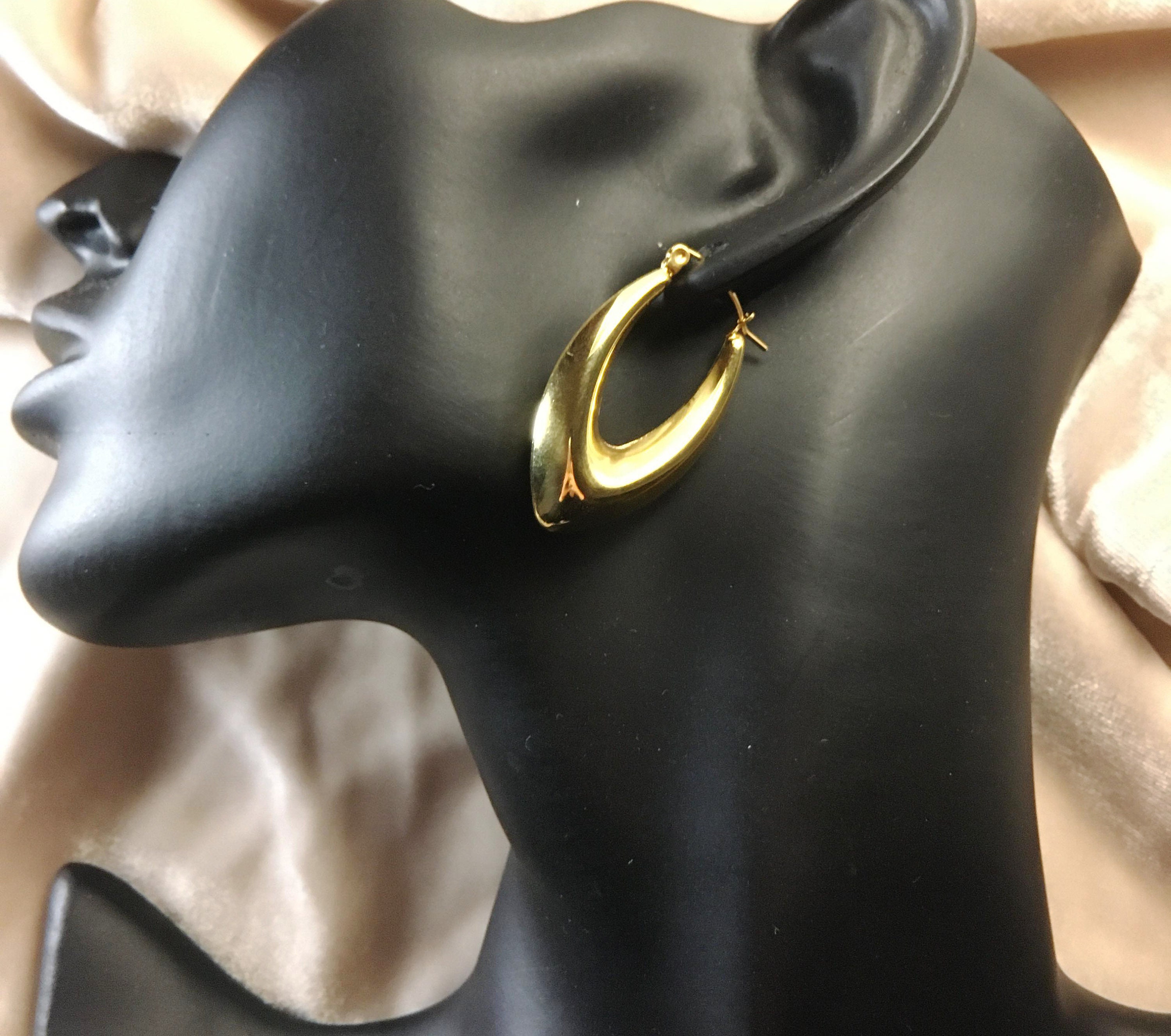 Statement Gold Earrings 70s Earrings 80s Waterproof Gold - Etsy