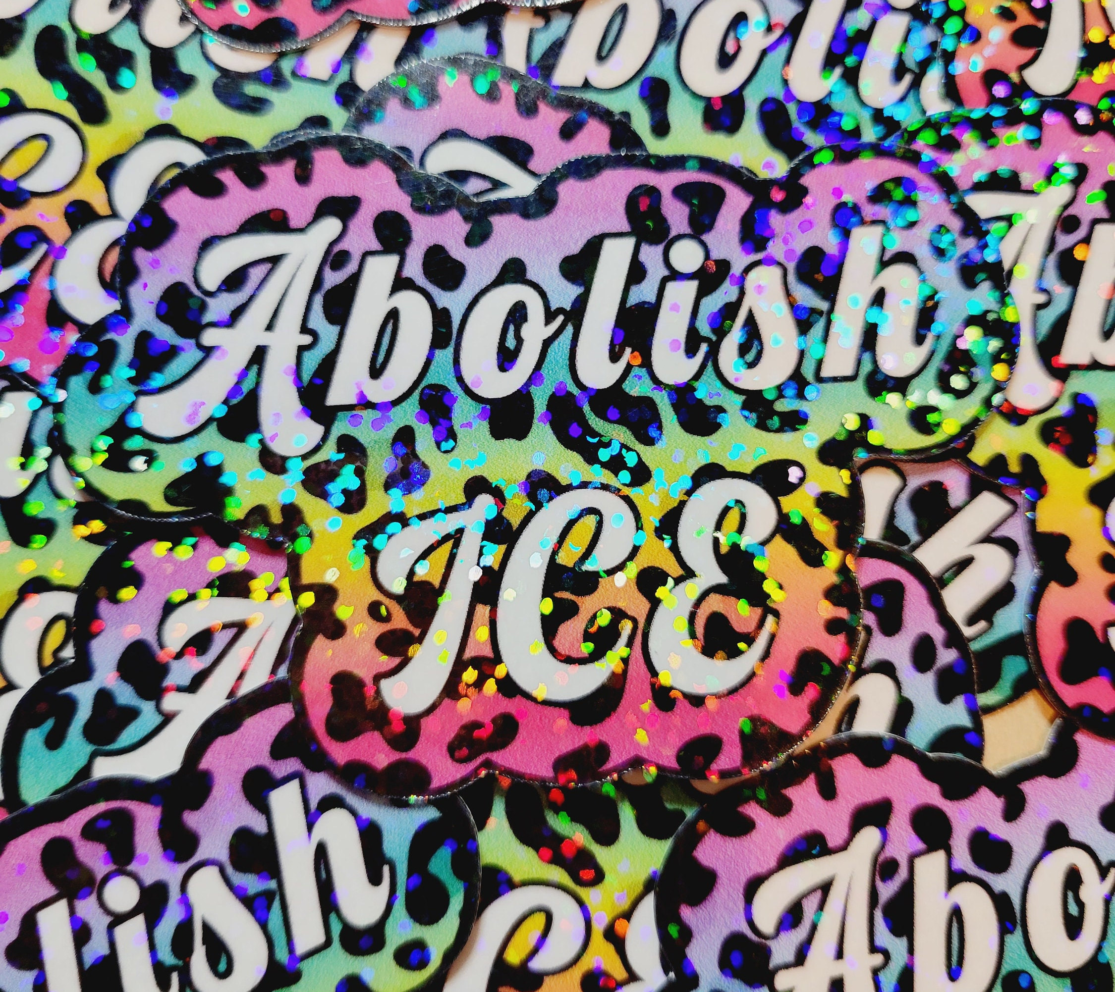 Abolish ICE Sticker Holographic Sticker Liberal Sticker - Etsy