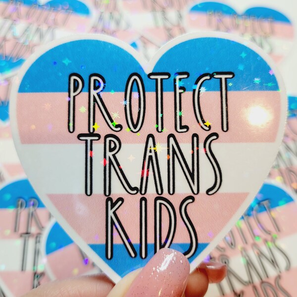 Holographic Trans Flag Sticker - Etsy