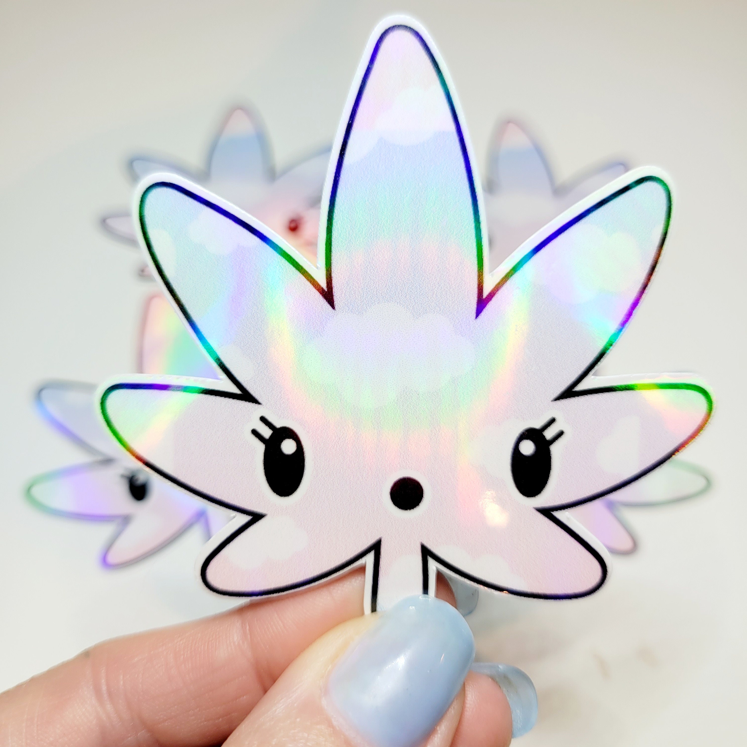 Leaf Friends Holographic Stickers Canna Leaf Hemp Liberal - Etsy