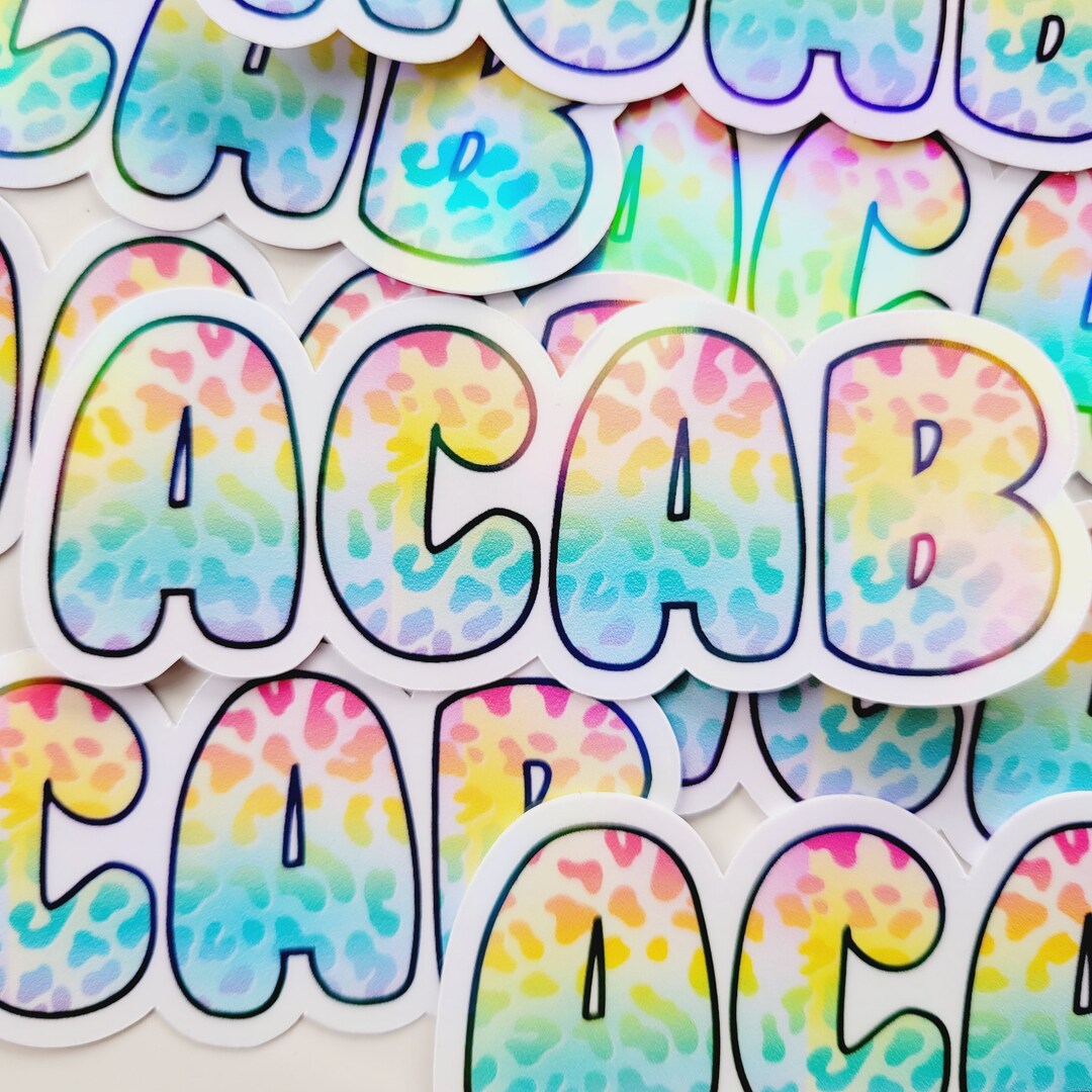 ACAB Rainbow Holographic Sticker- Leftist, Antifa, Human Rights ...