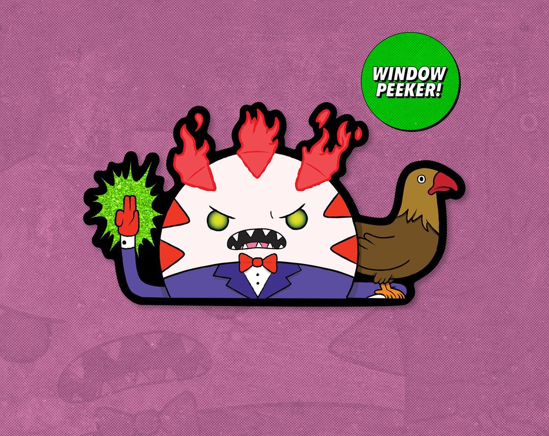 Peppermint Butler Window Anime Peeker Style Sticker - Evil Pep Butt ...