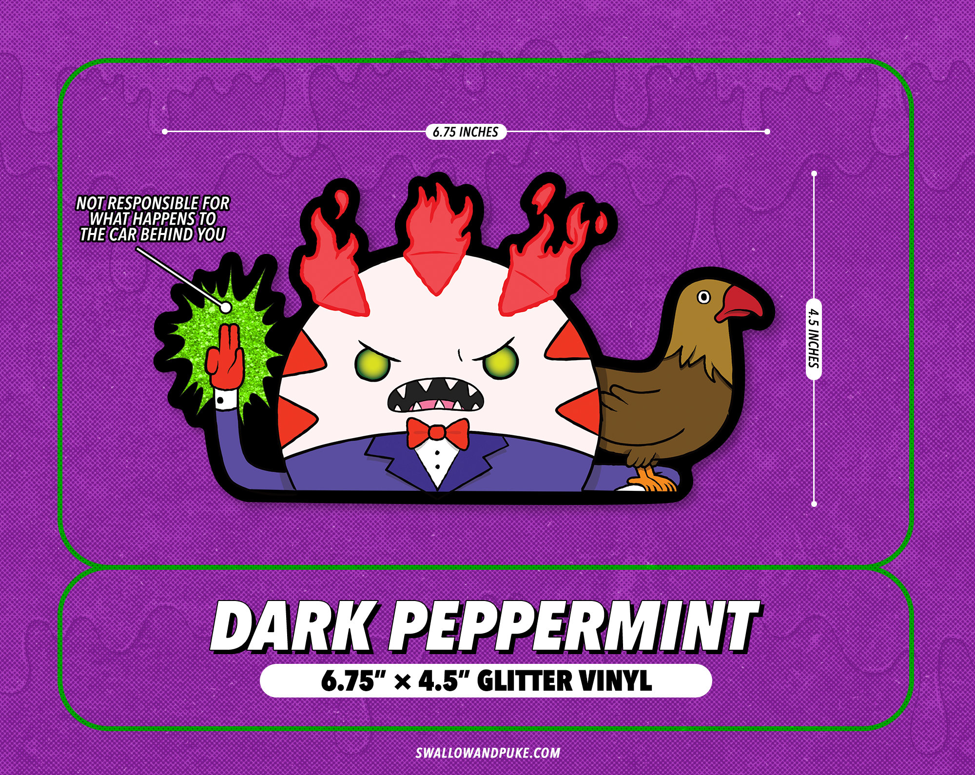 Peppermint Butler Window Anime Peeker Style Sticker - Evil Pep Butt ...