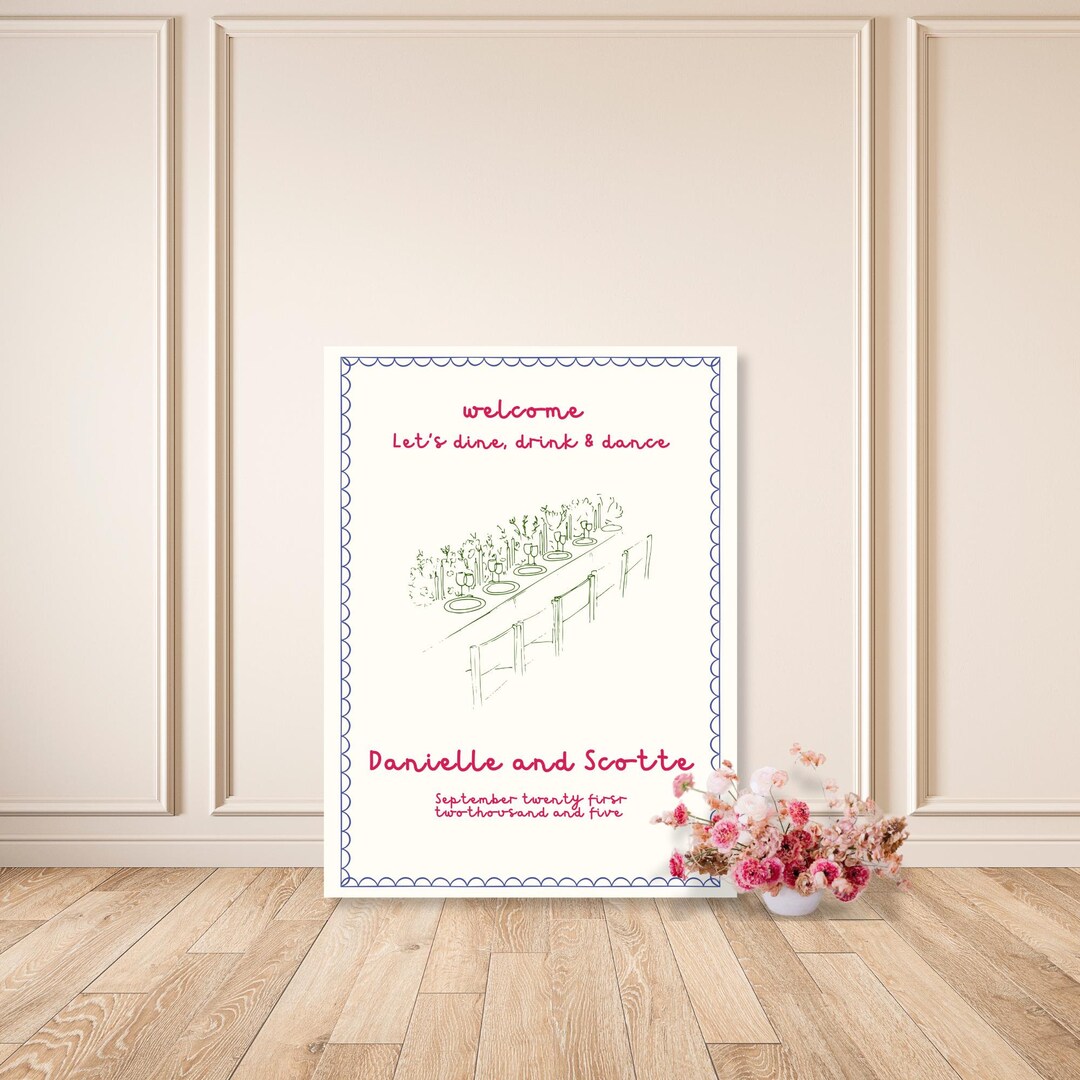 Printed Foamboard Wedding Welcome Sign Personalized Event Signage ...