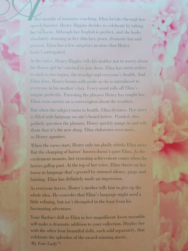 My Fair Lady Barbie as Elisa Doolittle Mint in Box - Etsy