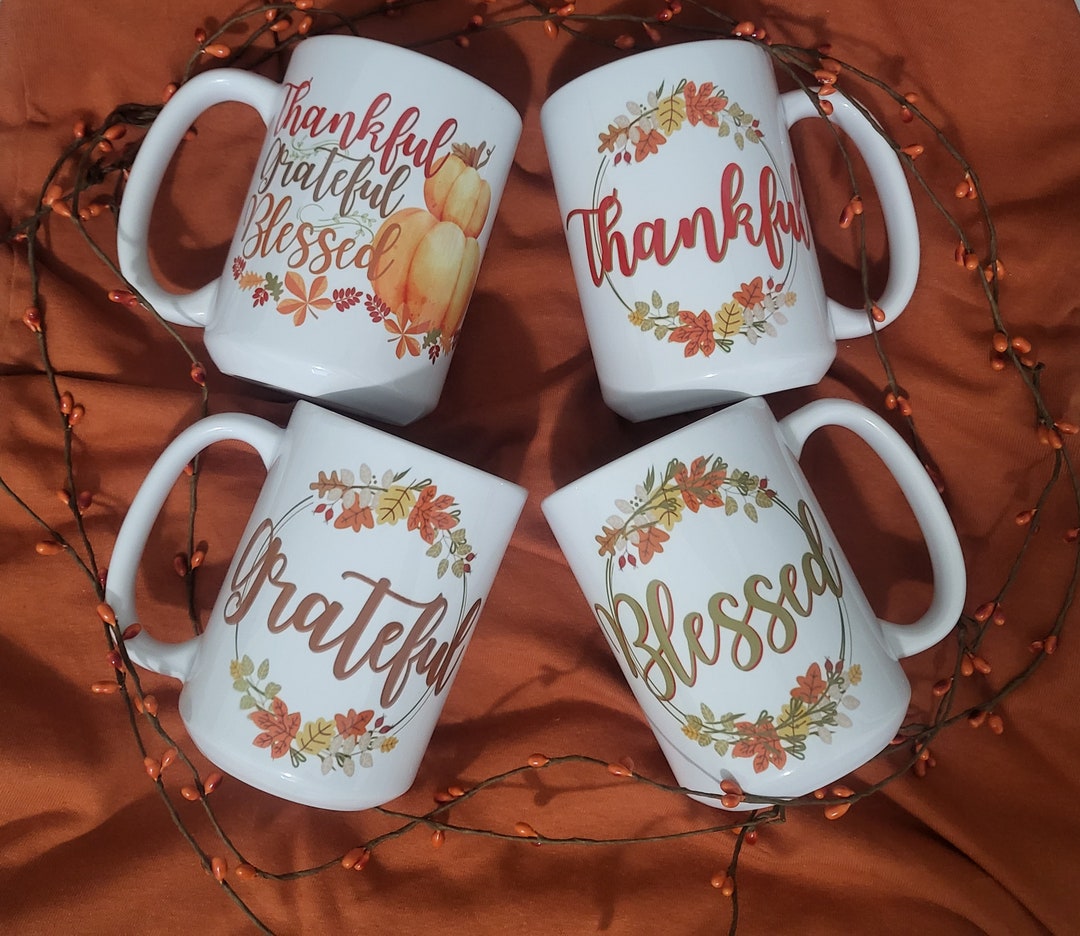 Set of 4 - 15oz Fall Coffee Cups - Etsy