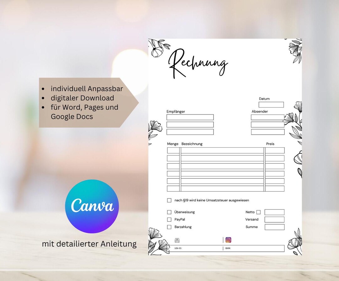 Invoice Template for Small Businesses, Order Form, Invoice Template PDF ...
