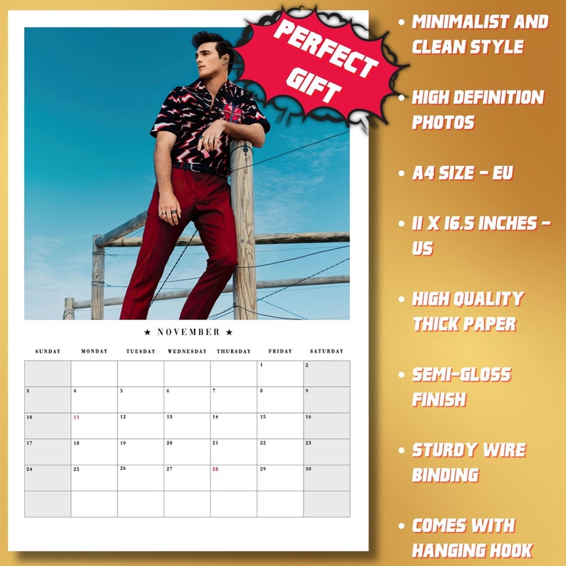 Jacob Elordi 2024 Calendar / Big Size Celebrity Calendar With - Etsy ...