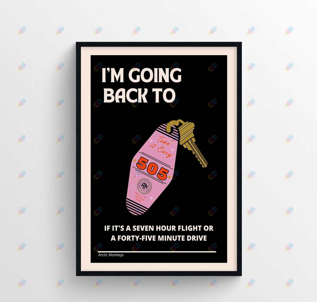 Arctic Monkeys Poster 505 Lyrics Print 505 Motel Keychain Print Wall ...