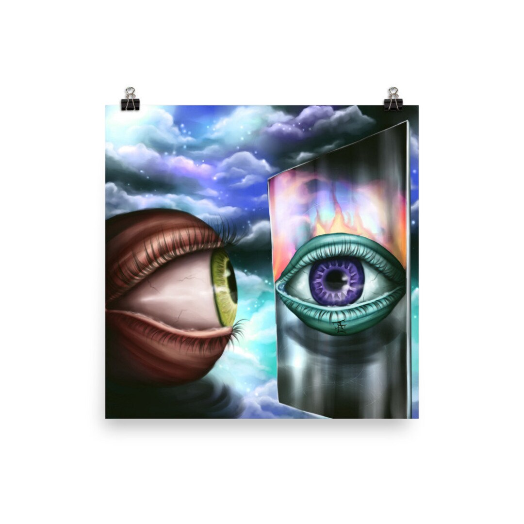Reflection of Self Digital Painting Art Print | Surreal Eye Art ...
