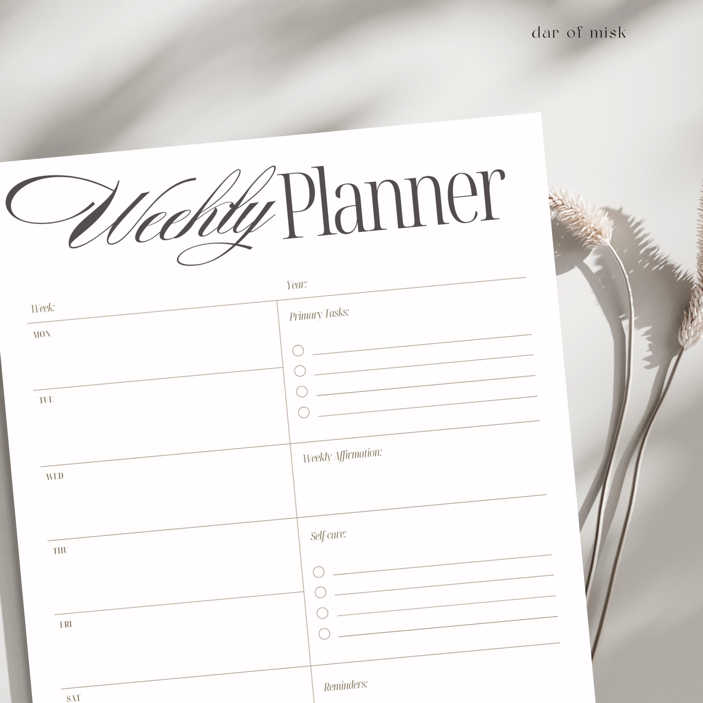 Weekly Planner Printable, Weekly Schedule, Self Care Planner, to Do ...