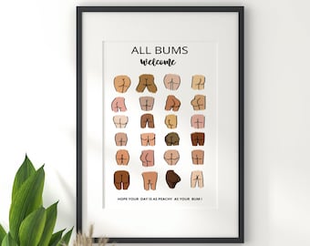 All Bums Welcome Print - Etsy UK