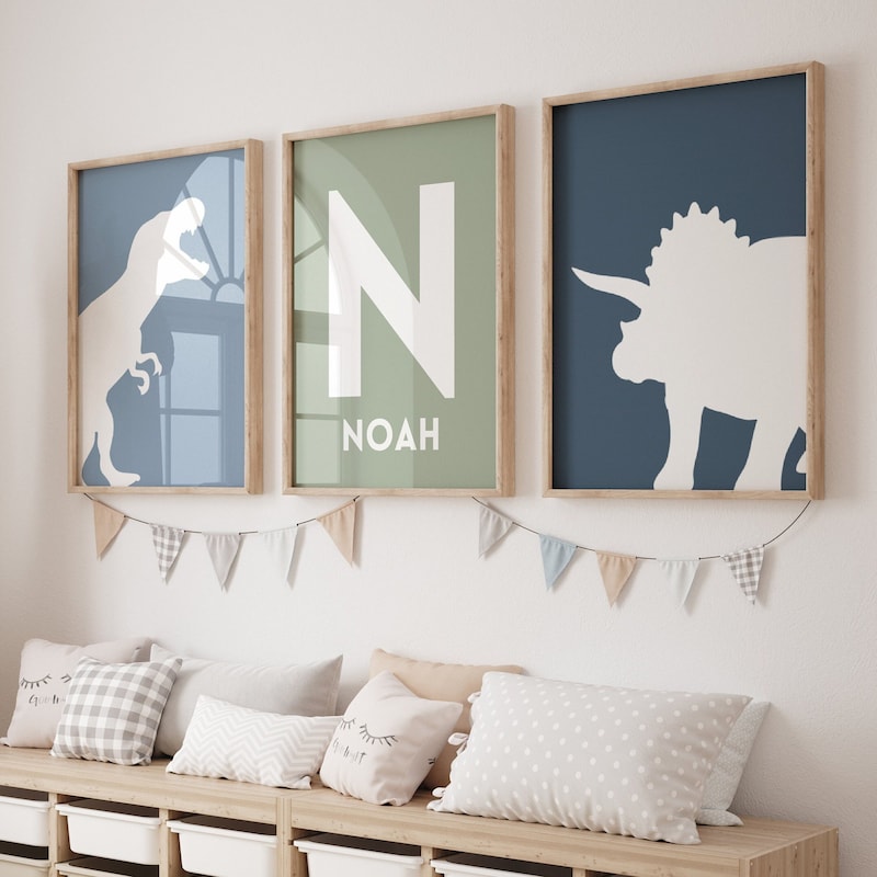 Initial Wall Decor Dinosaurs - Etsy