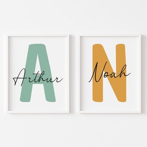 Custom Initial Print| Printable Name Sign| Personalized Name Print ...