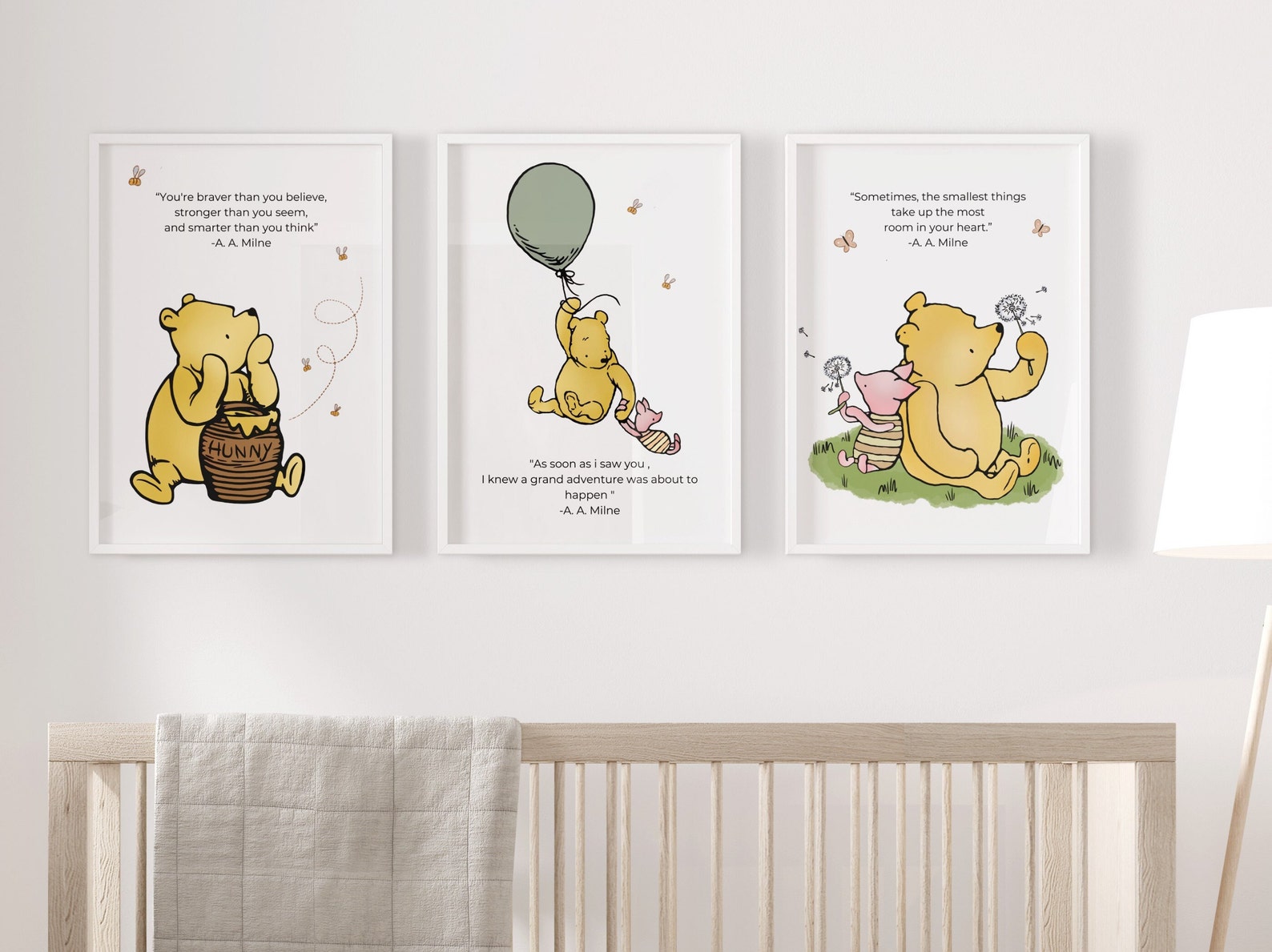 Set of 3 Winnie the Pooh Quote Prints Winnie the Pooh Nursery Wall Art ...