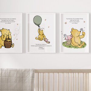 Set of 3 Winnie the Pooh Quote Prints| Winnie the Pooh Nursery Wall Art ...