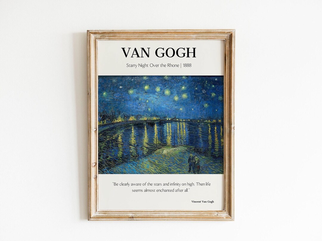 Vincent Van Gogh Print, Starry Night, Inspirational Quote, Van Gogh ...