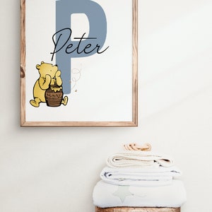Classic Winnie the Pooh Personalised Name Print, Winnie the Pooh ...