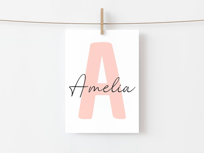 Custom Initial Print Printable Name Sign Personalized Name - Etsy