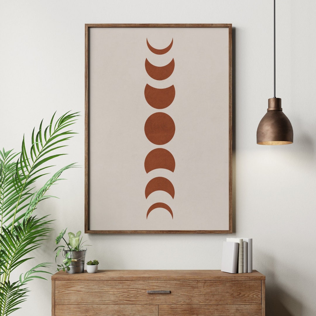 Boho Moon Phases Print: Terracotta Lunar Art (digital Download) - Etsy
