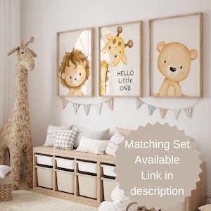 Giraffe 'hello Little One' Nursery Wall Art Print | Animal, Jungle ...