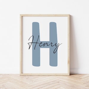 Custom Initial Print| Printable Name Sign| Personalized Name Print ...