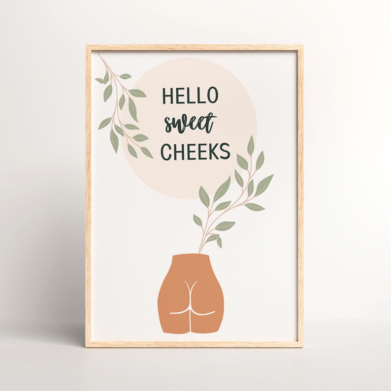 Boho Funny Bathroom Signs Wall Art Bum Print Bathroom Decor Etsy