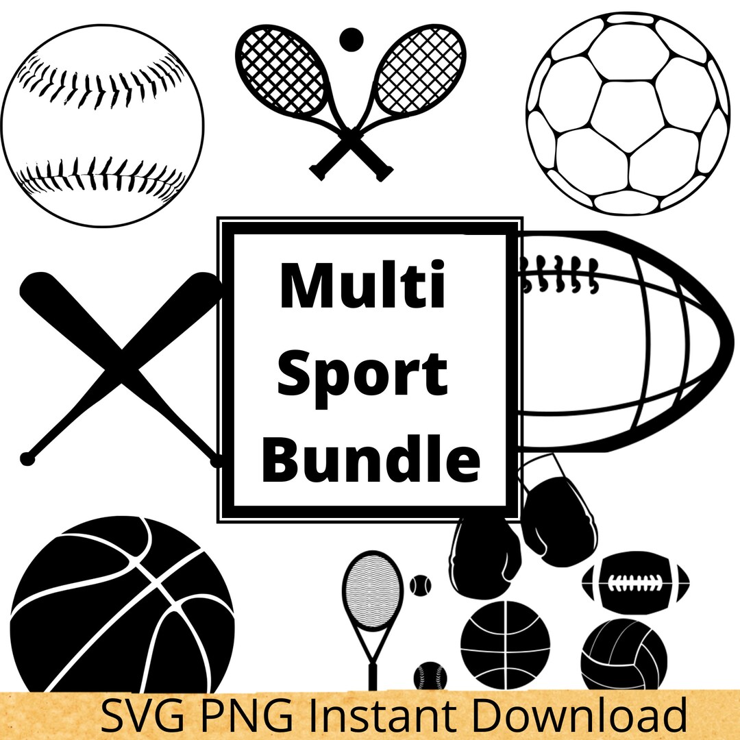 Multi Sports Bundle SVG PNG Digital Download File, Cricut, Craft - Etsy