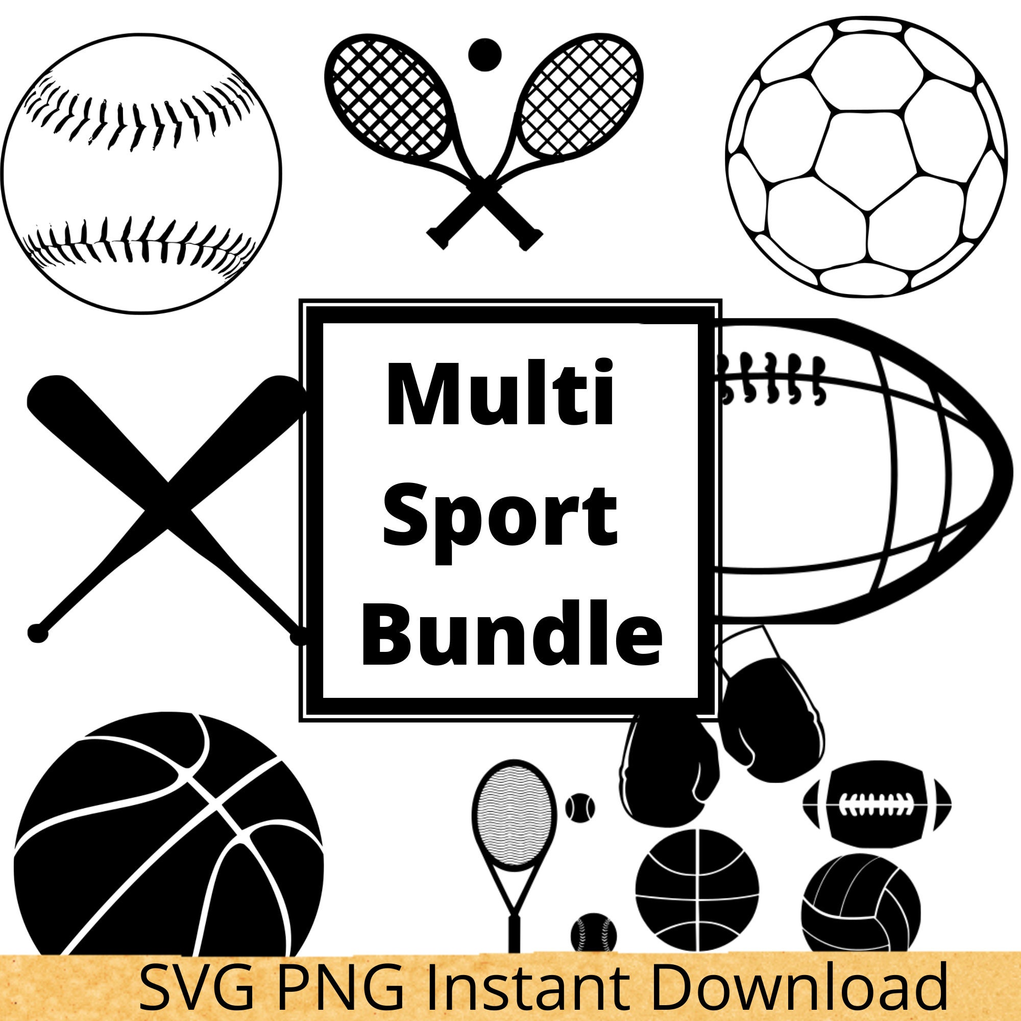 Multi Sports Bundle SVG PNG Digital Download File, Cricut, Craft - Etsy
