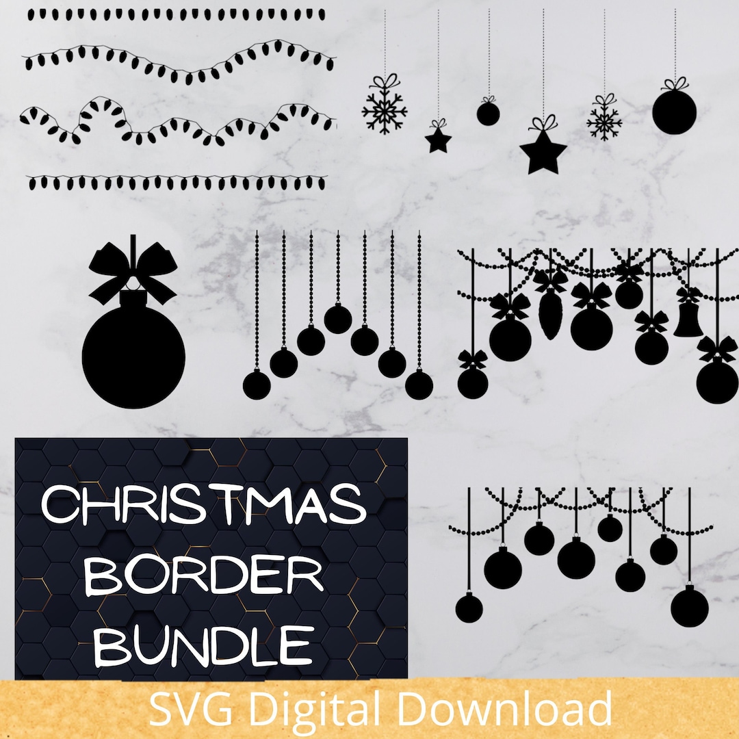 Christmas Border Bundle SVG PNG File Holiday Crafts Cricut - Etsy