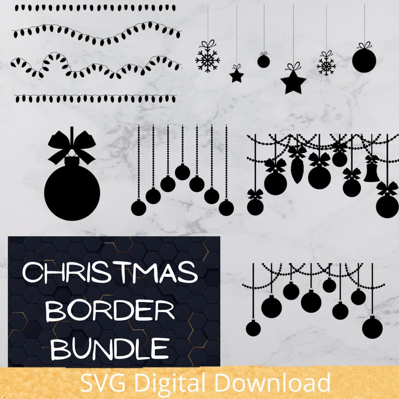 Christmas Border Bundle SVG PNG File Holiday Crafts Cricut - Etsy