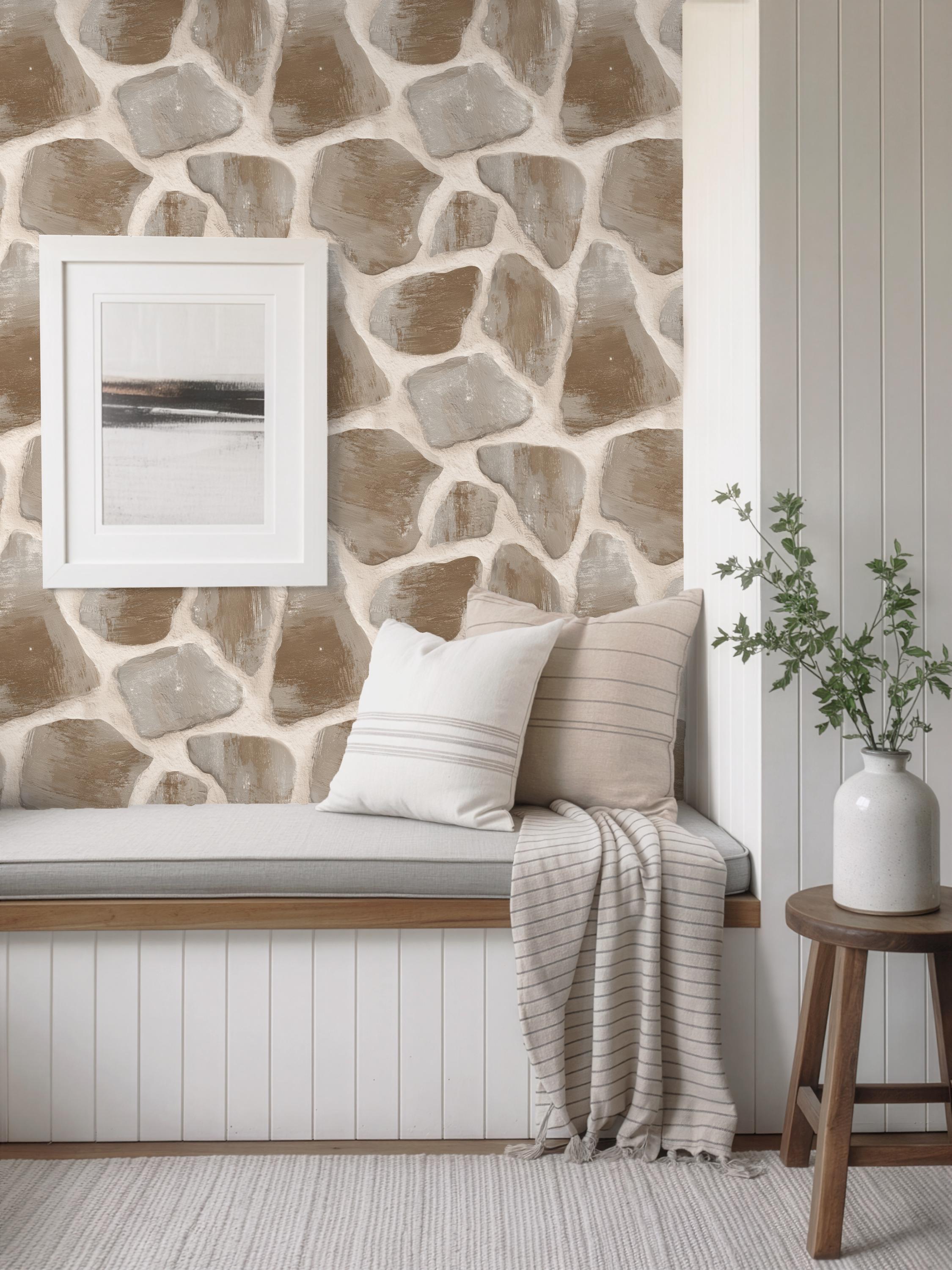Whitewashed Brick Wallpaper: Modern Farmhouse Textured Pre Pasted - Etsy
