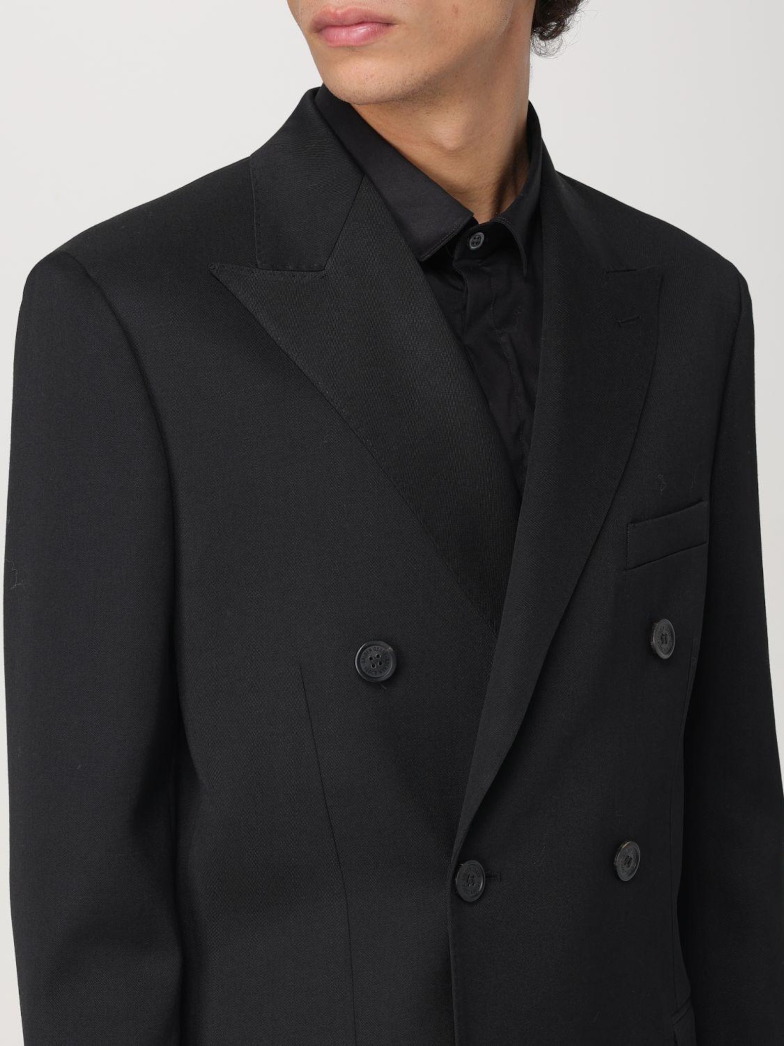 Custom Black Double-breasted TR Suit for Men - Tailored Slim Fit Formal ...